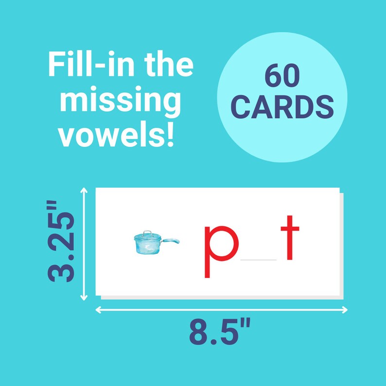 CVC Words Missing Sounds Vowels Consonants and Printable - Etsy