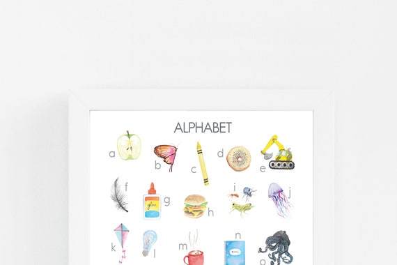Phonics Poster ABC Poster Alphabet Poster Watercolor | Etsy