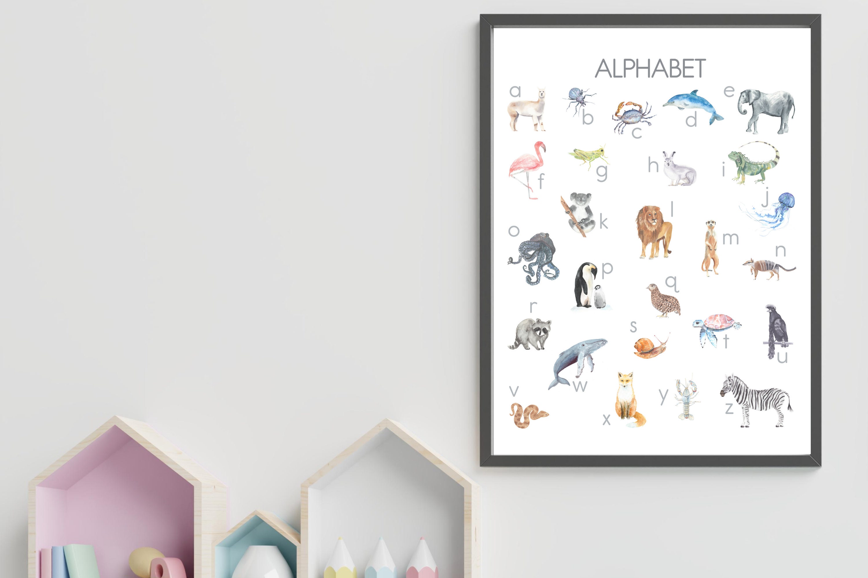 Beginning Sounds Poster Watercolor Animals Alphabet Poster - Etsy