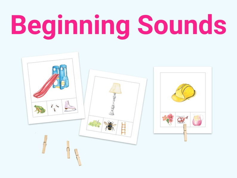 Montessori Beginning Sounds Clip Cards – Phonemic Awareness Game (PDF ...