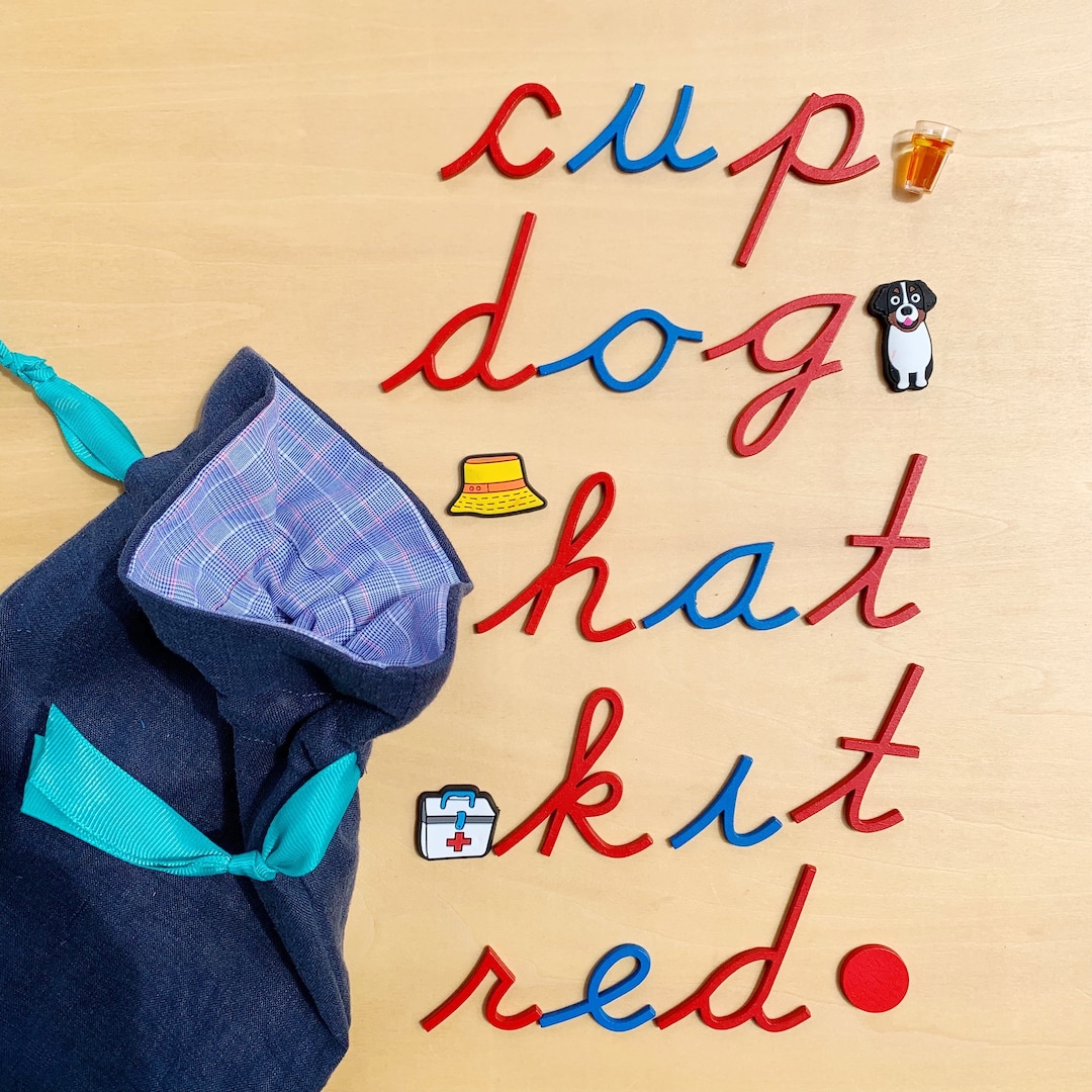 Montessori CVC Objects Moveable Alphabet Letters - Montessori Materials ...