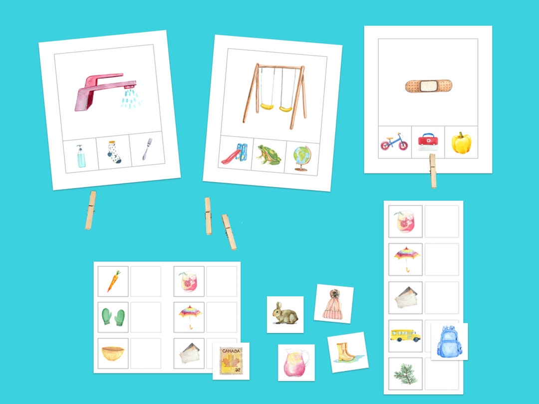 Things That Go Together Toddler Matching Game Montessori - Etsy