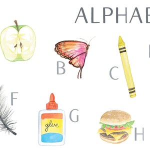 ABC Poster Printable Download Alphabet Poster Watercolor Alphabet Print ...