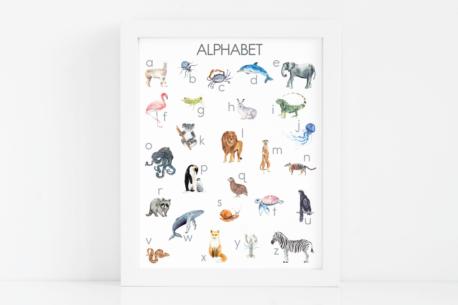 Beginning Sounds Poster Watercolor Animals Alphabet Poster - Etsy