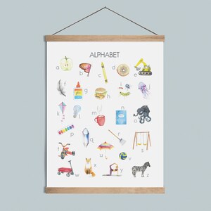 Phonics Poster, ABC Poster, Alphabet Poster Watercolor, Children's Wall ...