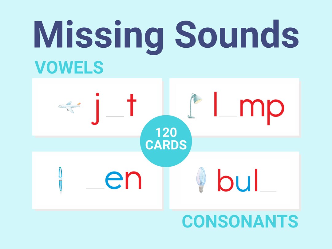 CVC Words Missing Sounds Vowels Consonants and Printable - Etsy