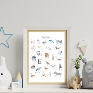 Animal Alphabet Poster Printable Cursive - Montessori Letter Sounds ...
