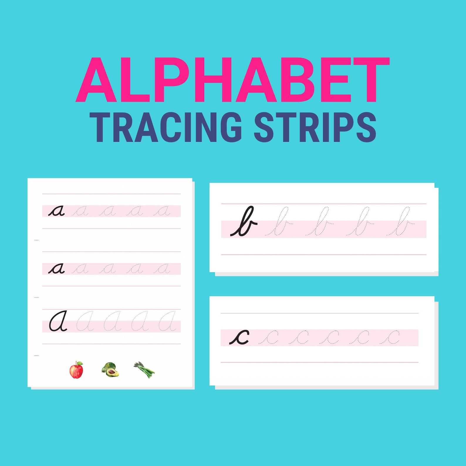 Cursive Alphabet Tracing Strips – Preschool Handwriting Practice (PDF ...