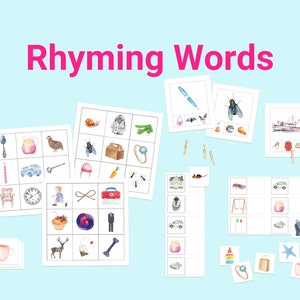 Rhyming Words Activities - Montessori Cards Rhyming Games - Rhyming ...