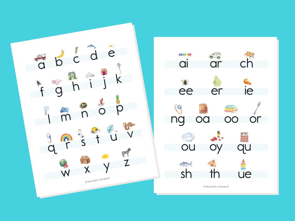 Alphabet Sounds and Digraphs Phonics Poster Chart Montessori | Etsy
