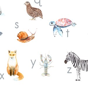 Beginning Sounds Poster - Watercolor Animals Alphabet Poster Printable ...