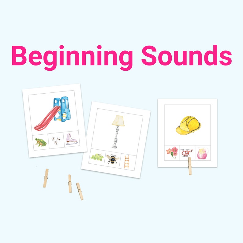Montessori Beginning Sounds Clip Cards – Phonemic Awareness Game (PDF ...