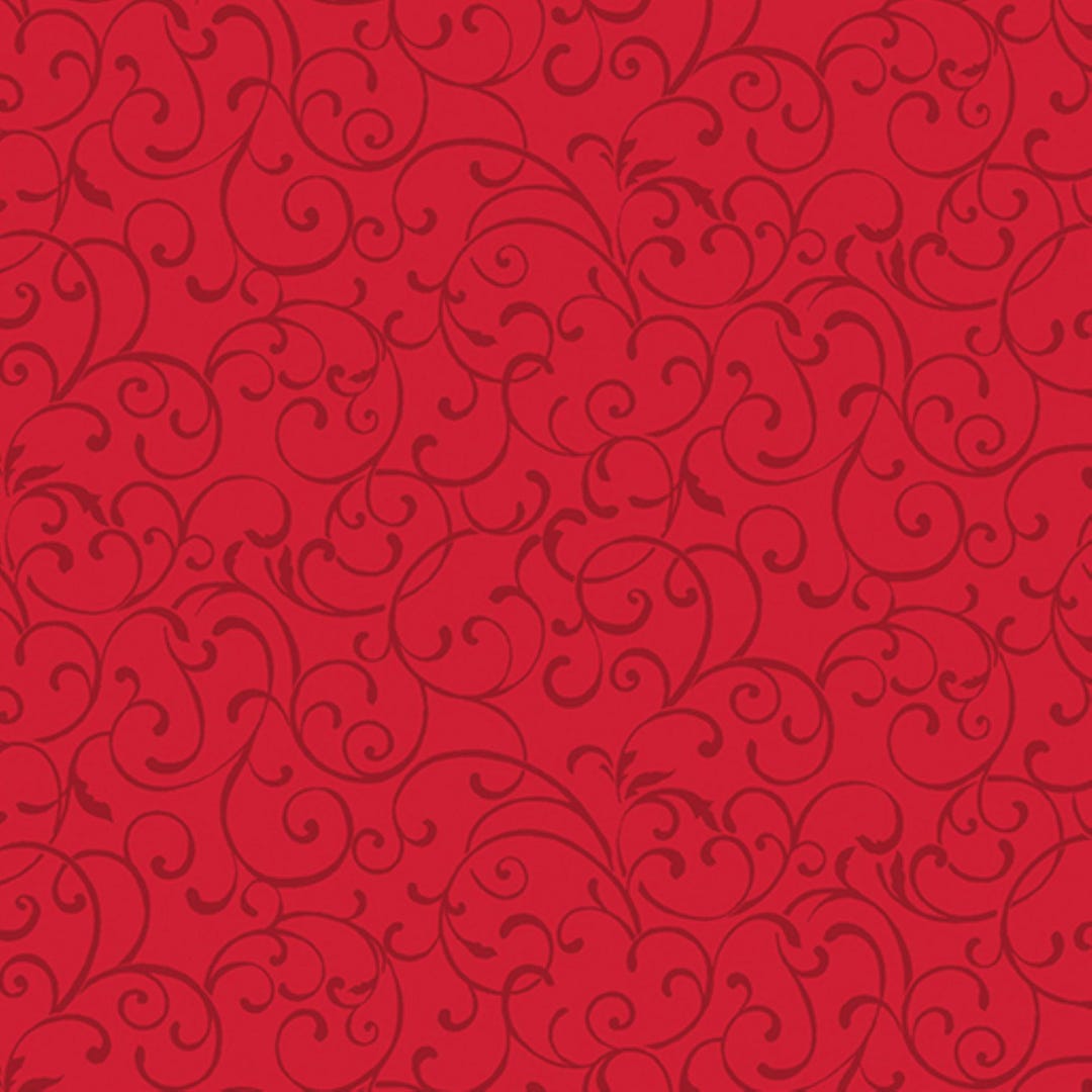 A Botanical Season Scroll Red 13466-10 by Jackie Robinson for Benartex ...