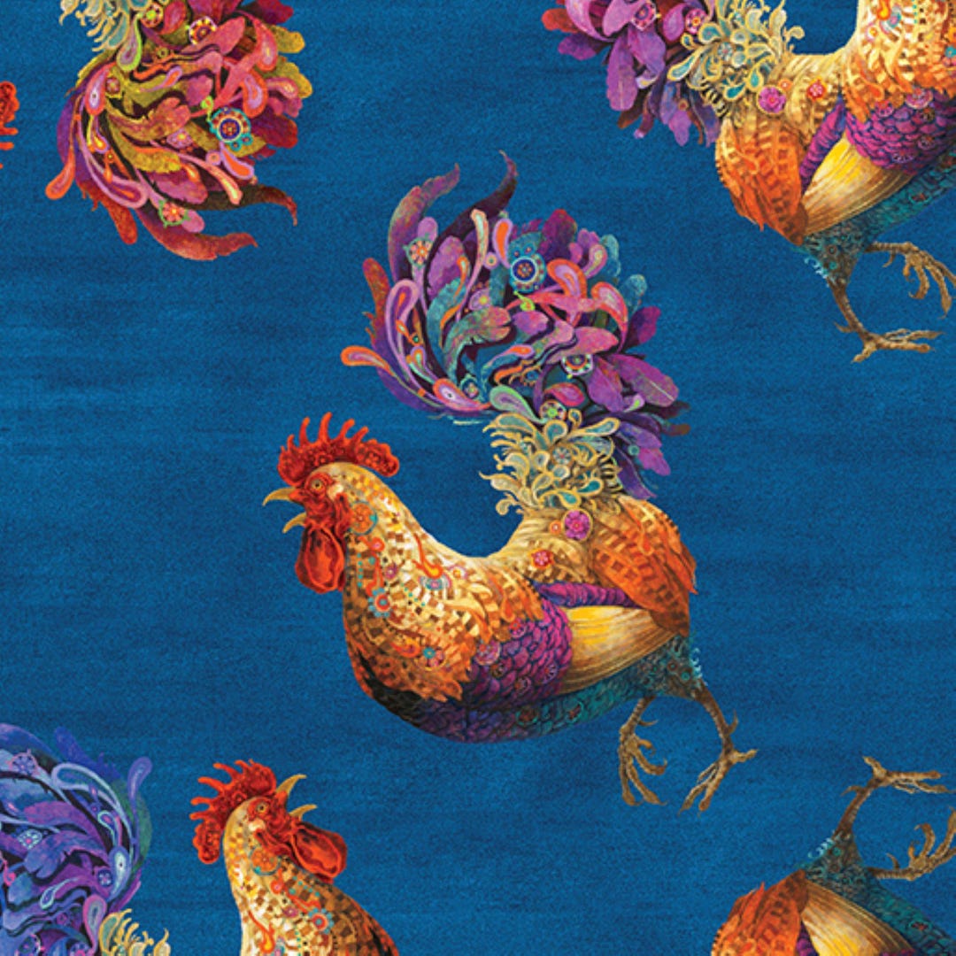Something to Crow About Rooster Toss Blue 1608055 by David Galchutt for ...