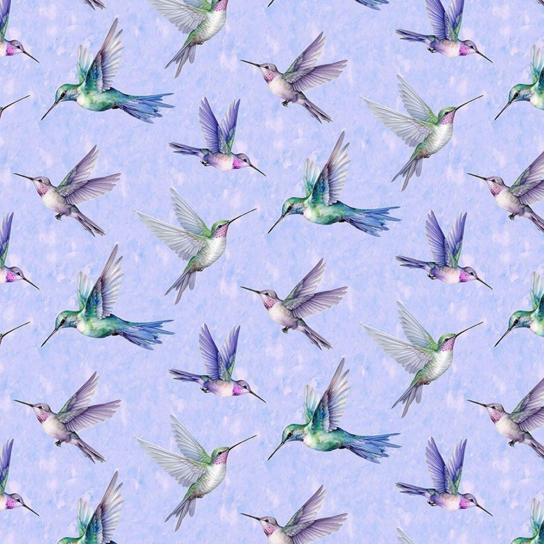 Garden Delight Hummingbirds in Flight on Lavender Background Cd3507 ...