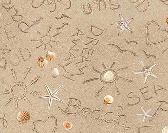 Beach Comber Writing on Sand C1234 by Timeless Treasures - Etsy