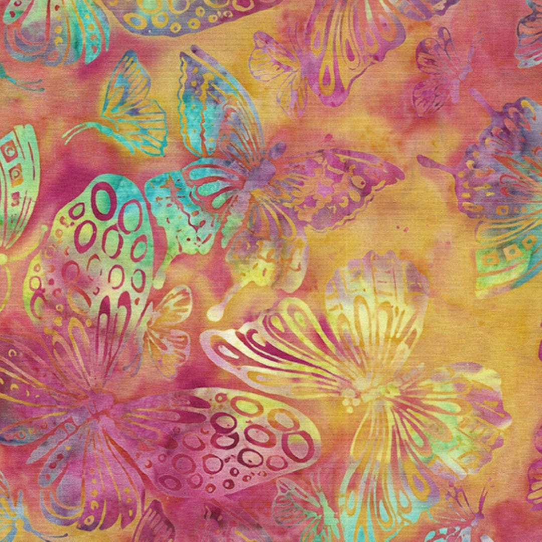 Flutter Wings Large Butterflies on a Multi Orange/burgundy Ground ...