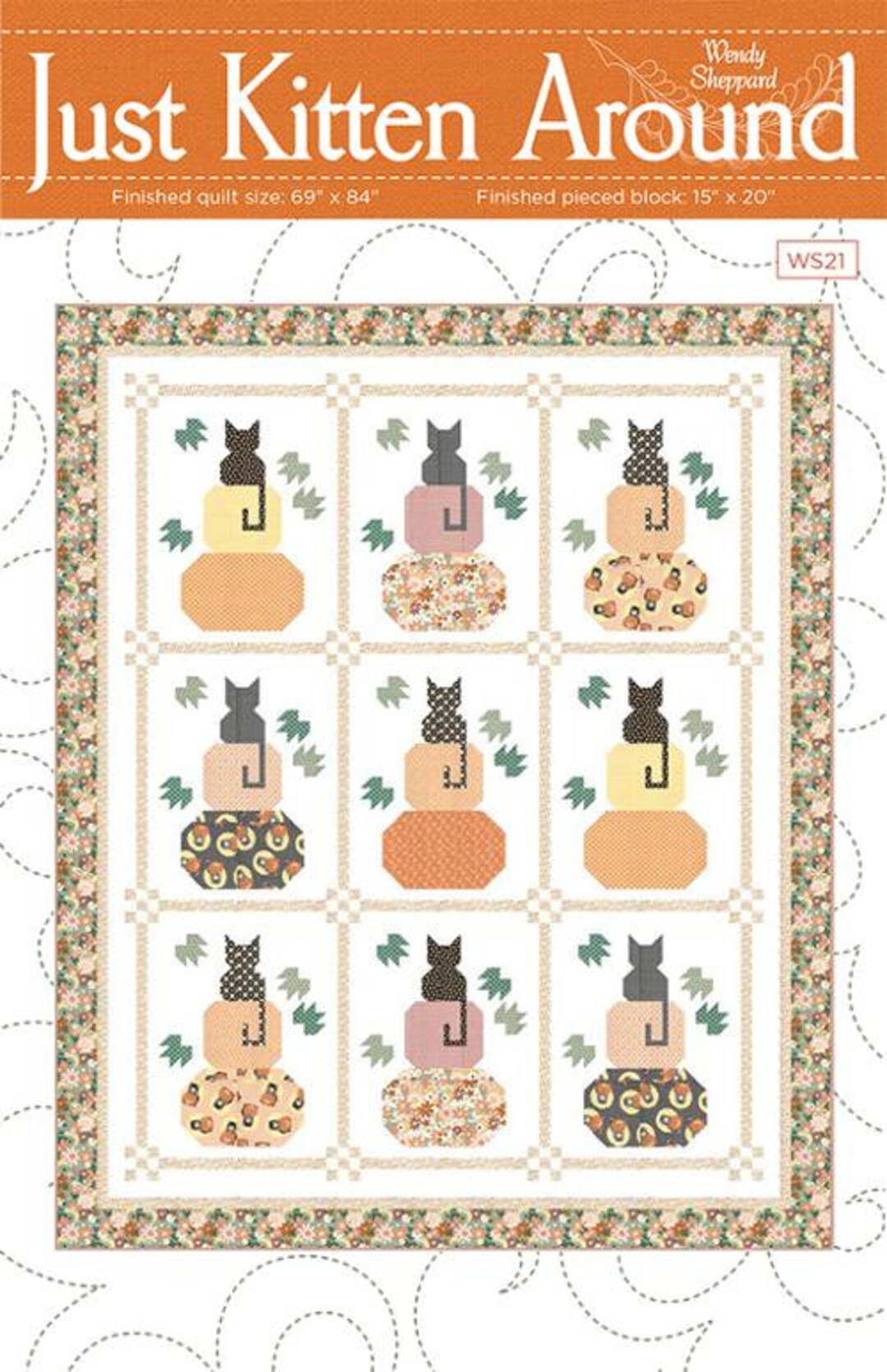 Just Kitten Around Quilt Pattern by Wendy Sheppard - Etsy