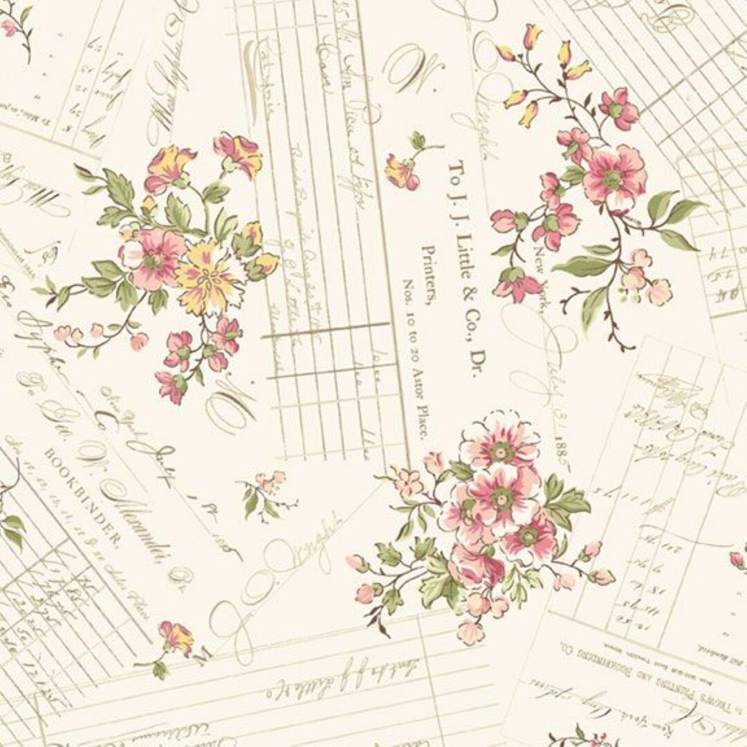Floral Bouquet Cotton Fabric: Shades of Romance Patchwork Print - Etsy