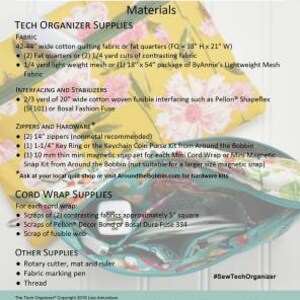 The Tech Organizer Pattern & Mini Cord Wraps by Around the Bobbin - Etsy