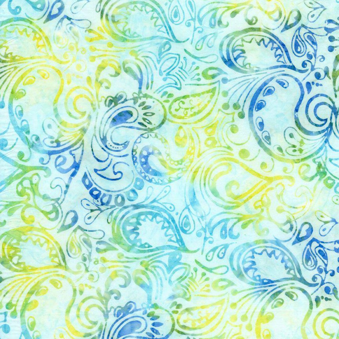 Tonga Splash Batik 3800-seaglass Paisley Design From Timeless Treasures ...