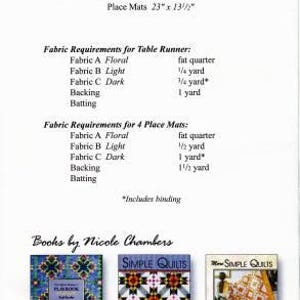 Simply A Pleasure Table Runner and Place Mats Pattern by Tiger Lily ...