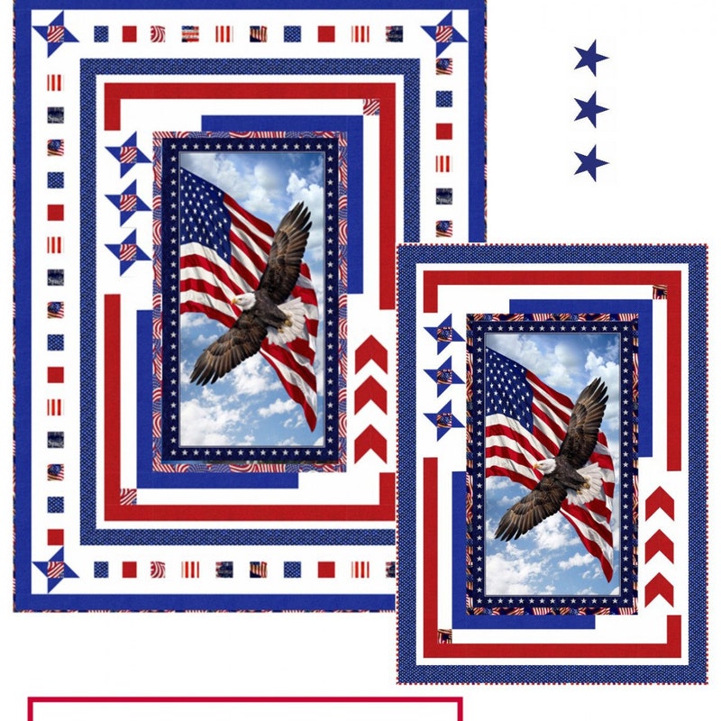 Patriotic Quilt Panels - Etsy