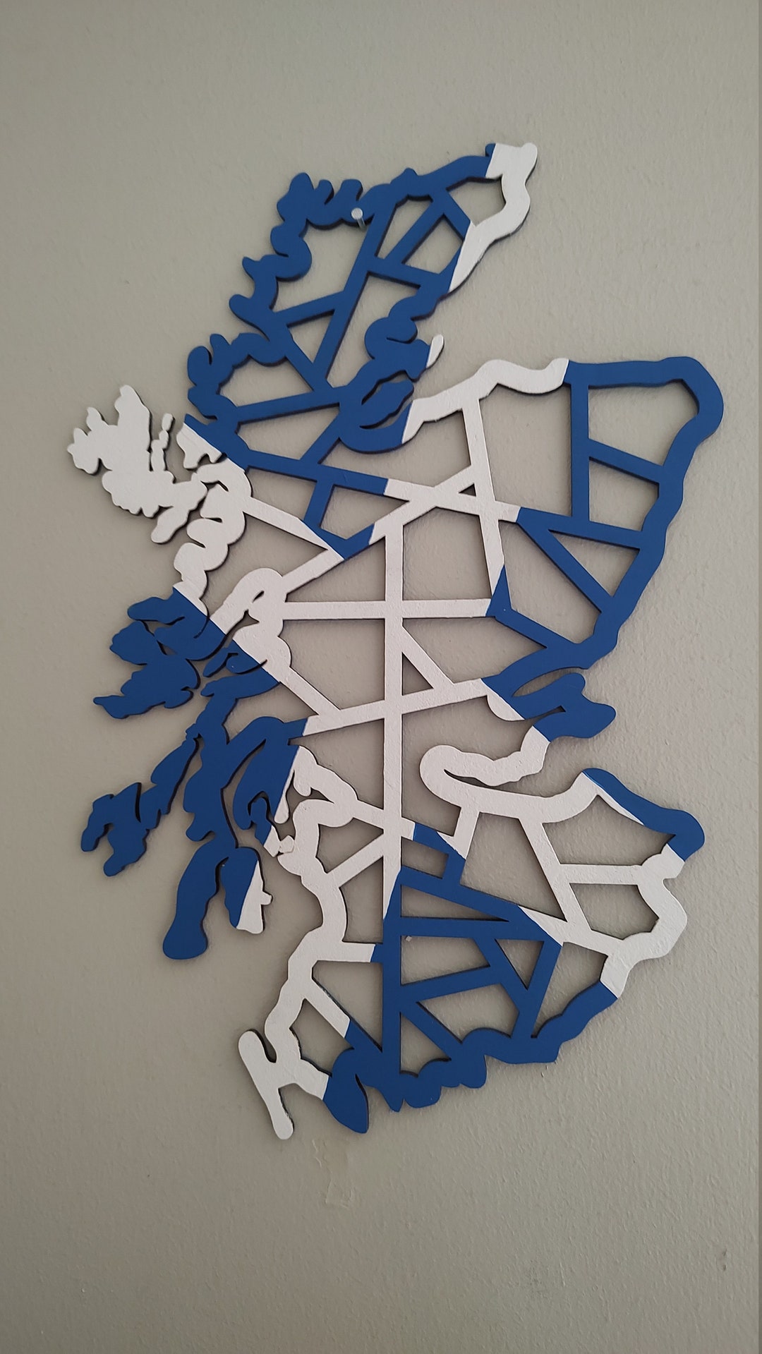 Geometric Wooden Map of Scotland, Home Decor, Wooden Country Wall Art ...