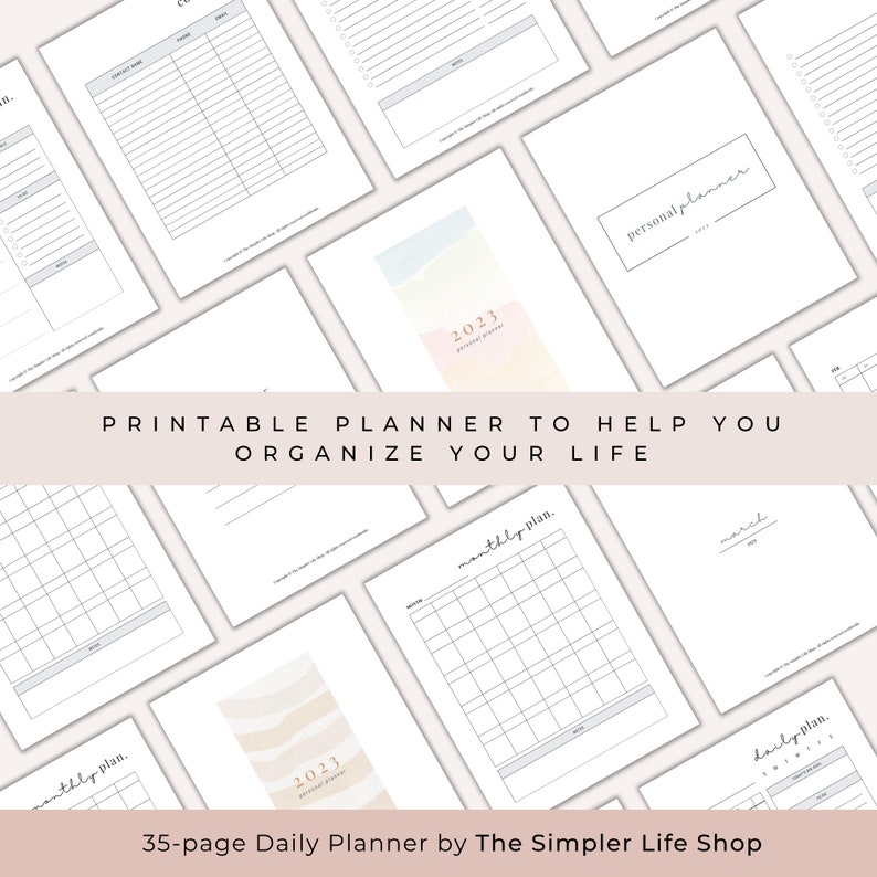 Undated Monthly Planner, Weekly Planner, Daily Planner, Planner Set ...