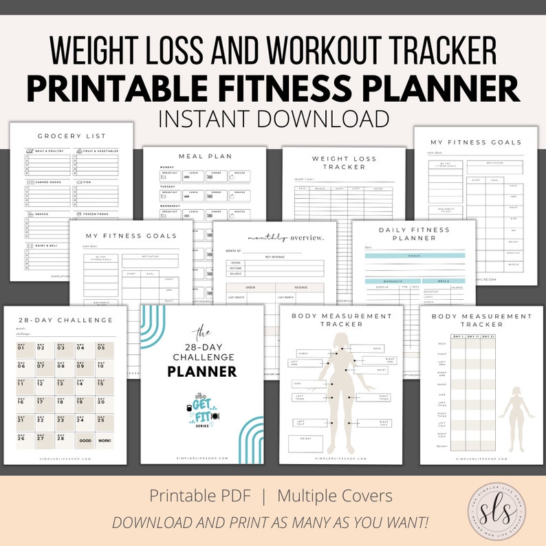 28 Day Fitness Challenge Planner, Weight Loss Planner, Fitness Planner ...