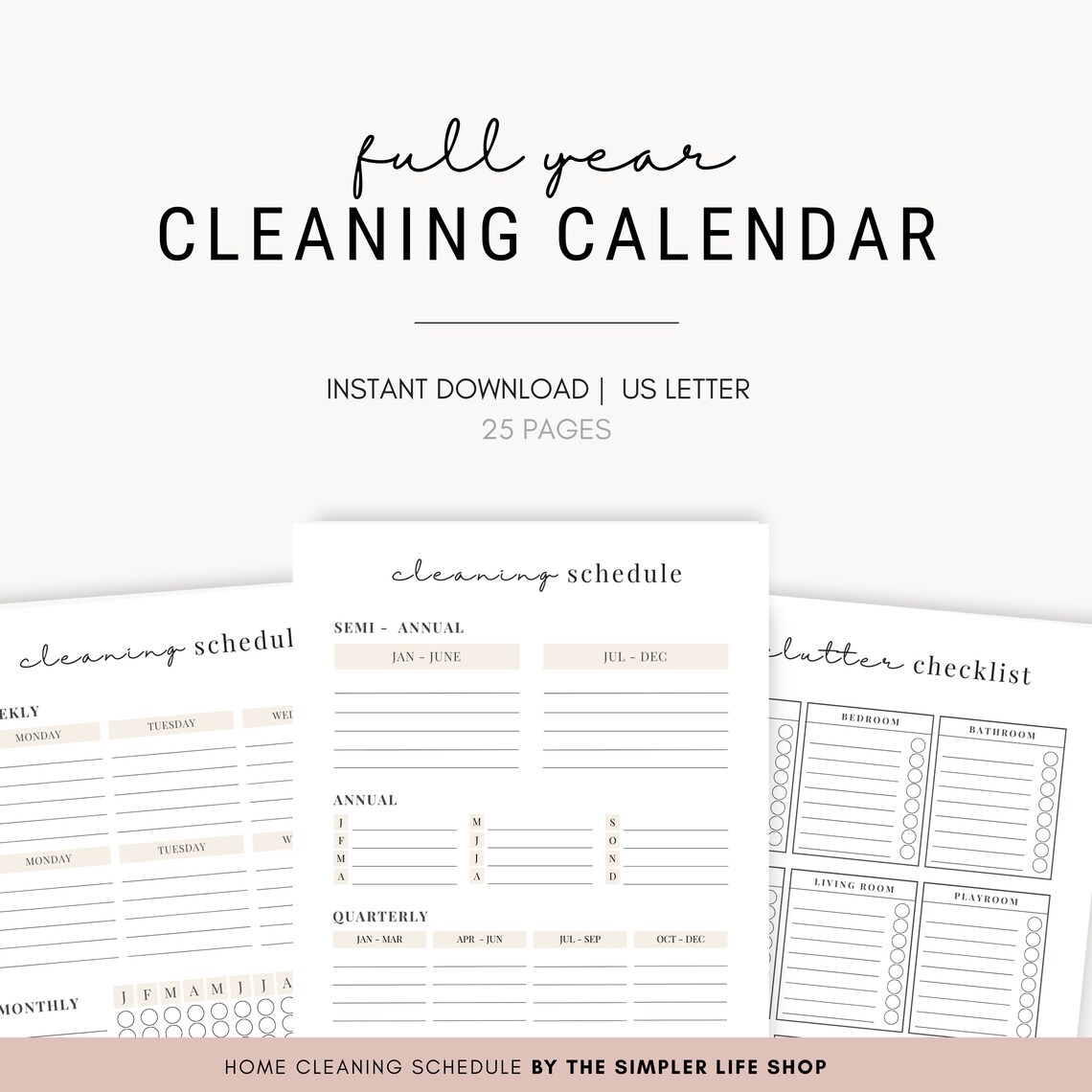 Complete Home Cleaning Schedule, Daily Cleaning Checklist PDF, Cleaning ...