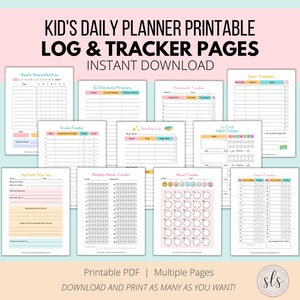 Kids Daily Planner, School Homeschool Planner, Printable Planner Bundle ...