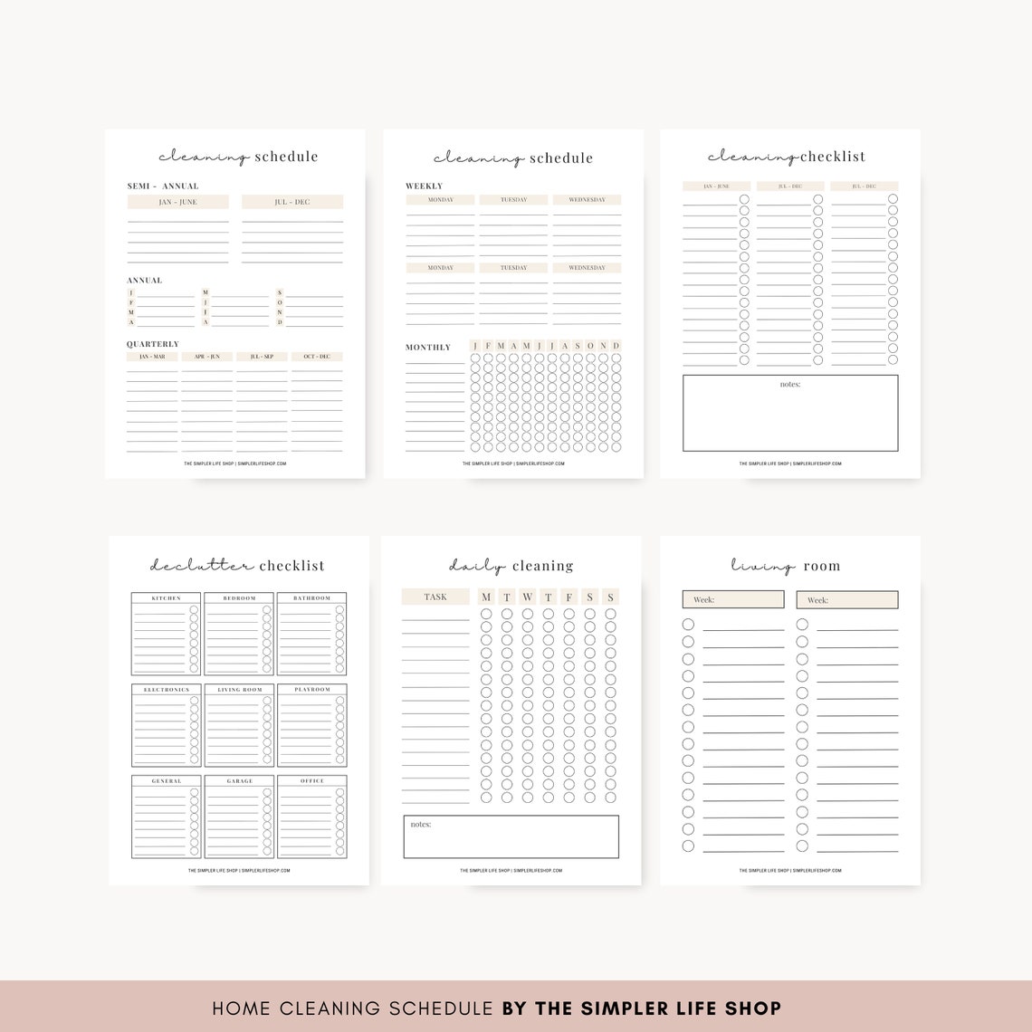 Complete Home Cleaning Schedule, Daily Cleaning Checklist PDF, Cleaning ...