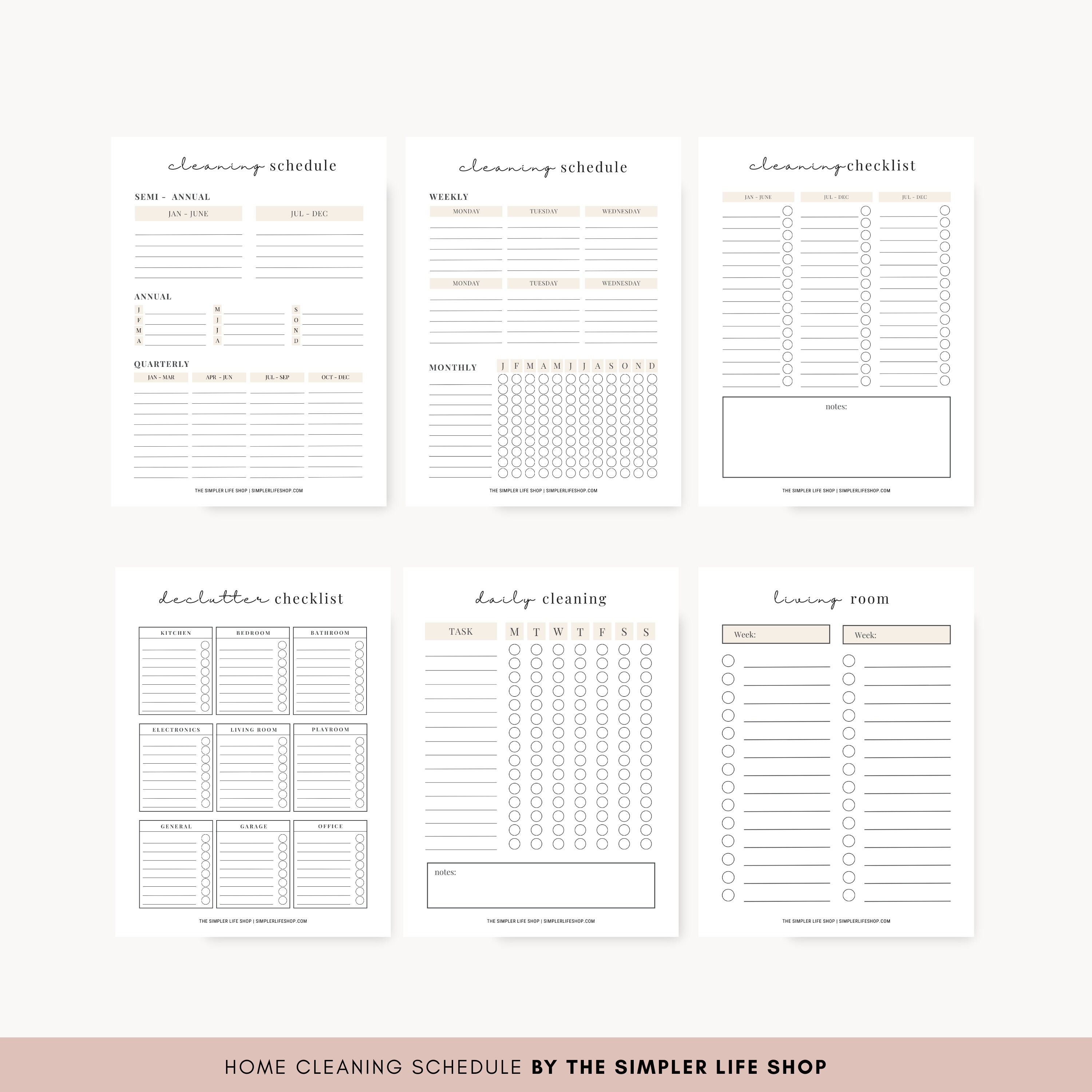 Complete Home Cleaning Schedule, Daily Cleaning Checklist PDF, Cleaning ...