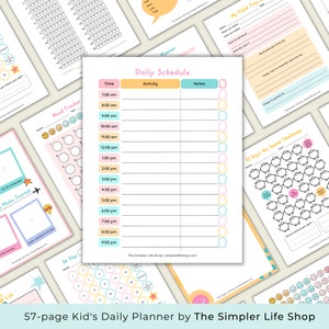 Kids Daily Planner, School Homeschool Planner, Printable Planner Bundle ...