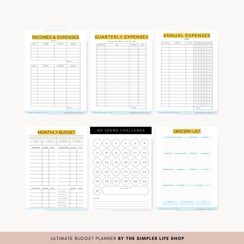 Monthly Budget Planner Printable, Expense Tracker, Money Saving Ideas ...