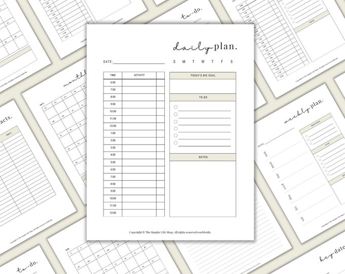 2022-2023 Simplified Printable Planner - Etsy Canada