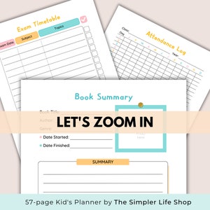 Kids Daily Planner, School Homeschool Planner, Printable Planner Bundle ...