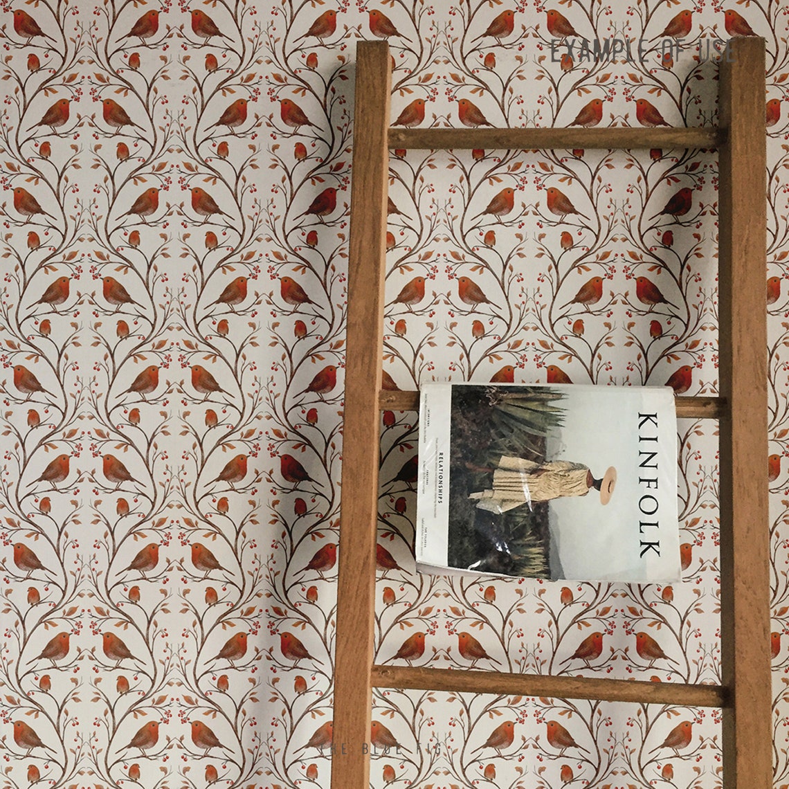 Robin Bird Vintage Christmas Seamless Pattern Commercial Use - Etsy