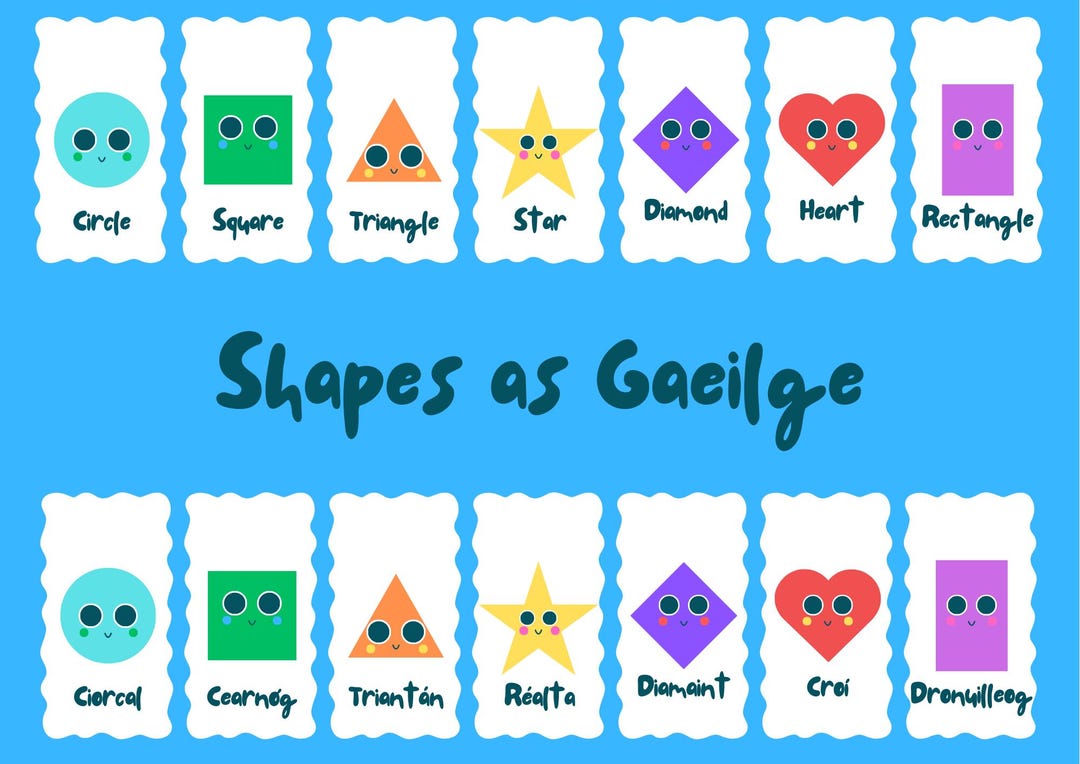 Classroom Posters Shapes in Irish, as Gaeilge, Posters for Primary ...