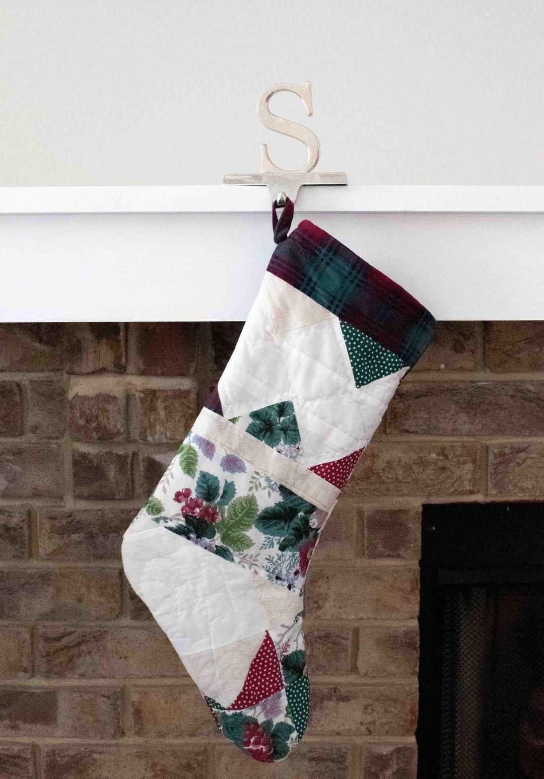 Vintage Quilt Christmas Stockings / Christmas Stockings / Lined ...