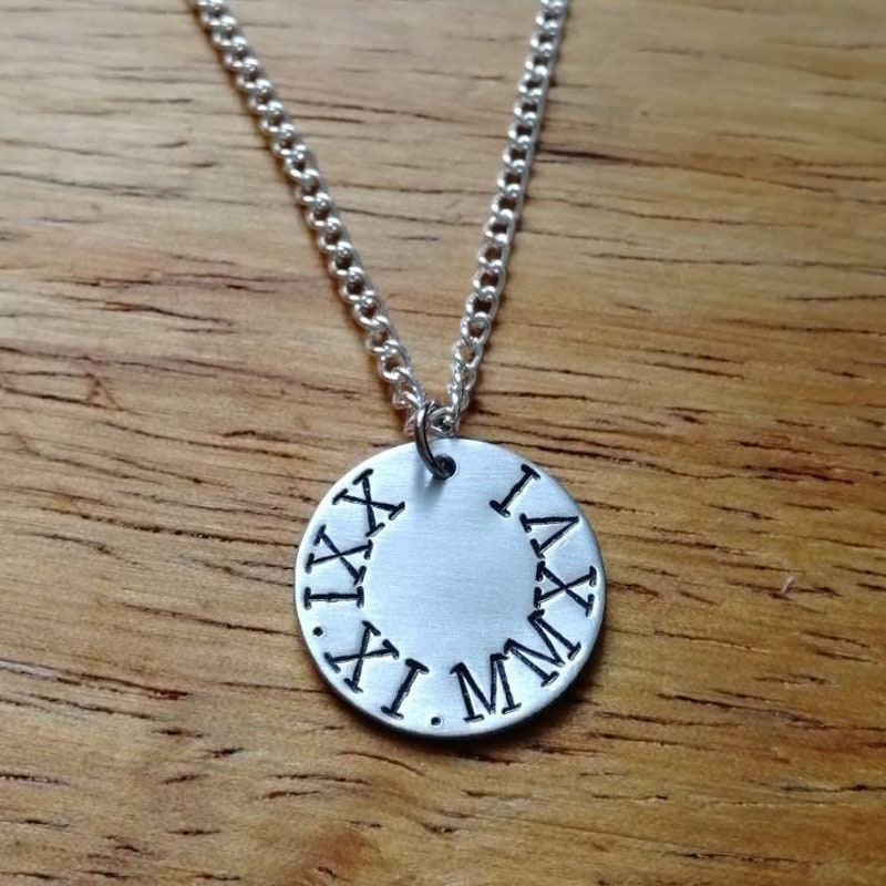 Roman Numeral Pendant - Etsy