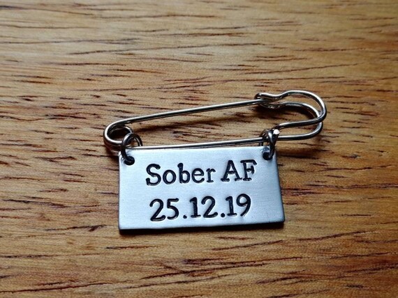 Sober AF Custom Kilt Pin Safety Pin Brooch Badge Sobriety - Etsy