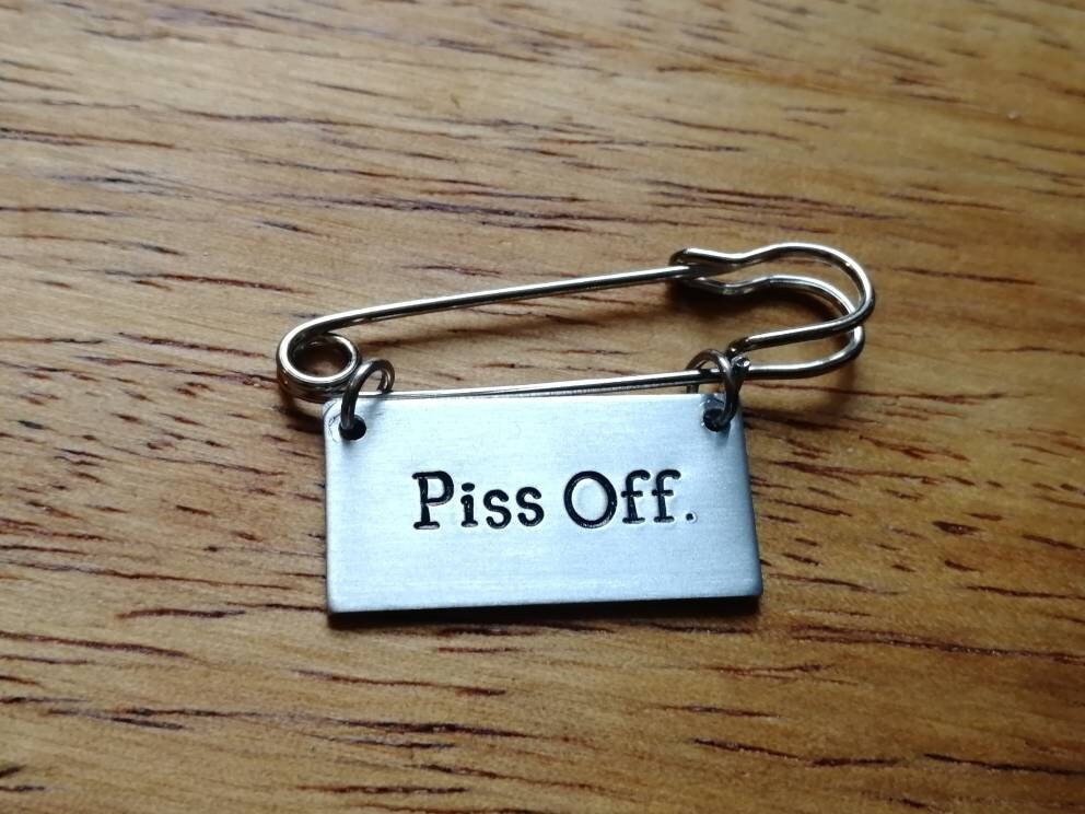 Piss Off Kilt Safety Pin Brooch Badge Etsy