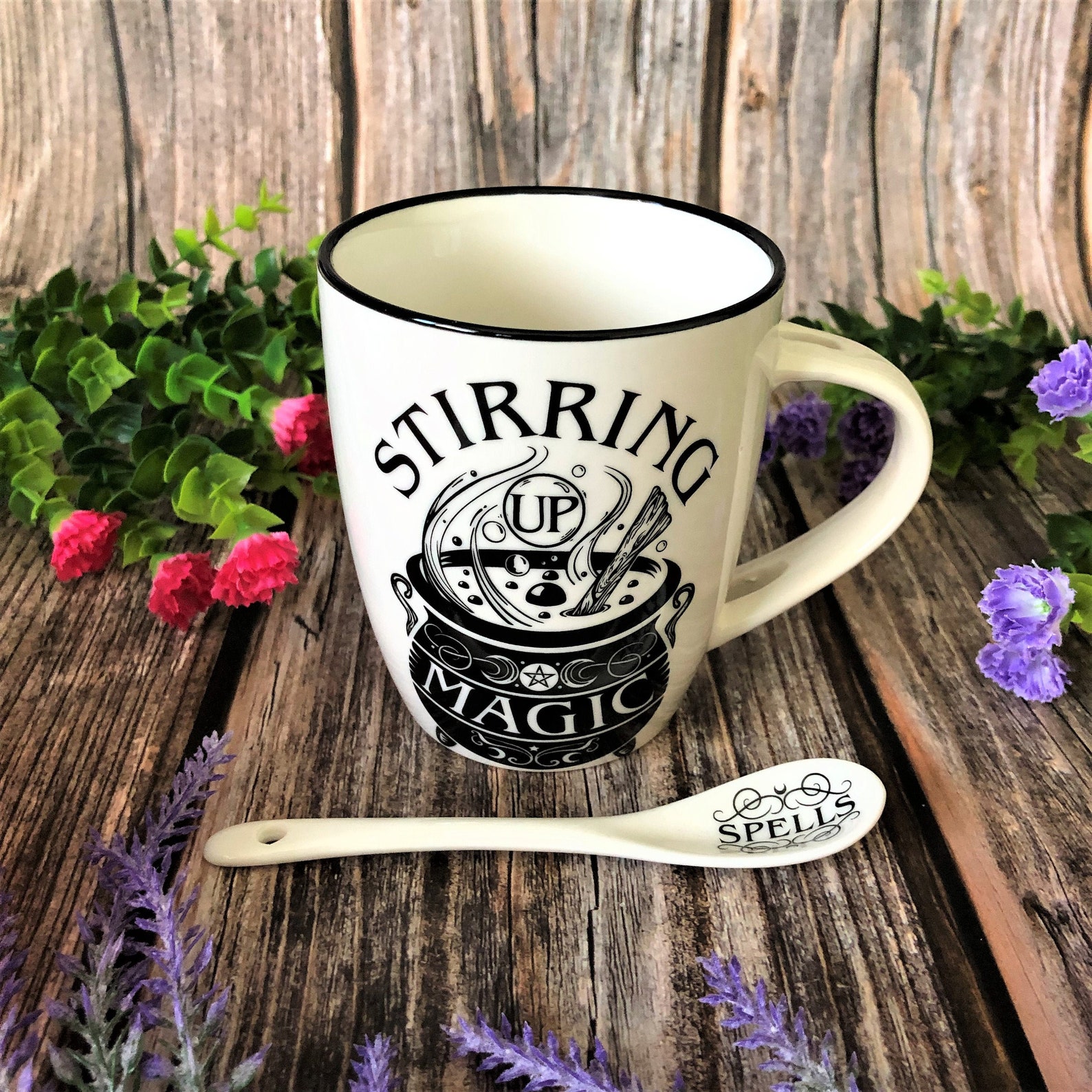 Mug and Spoon Set Stirring up Magic Coffee Mug Tea Mug | Etsy