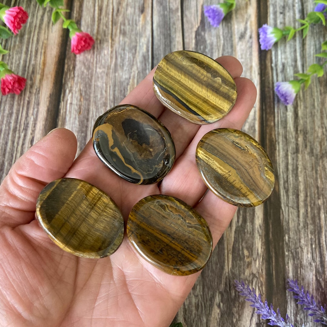 Tiger's Eye Worry Stone, Calming Stone - Etsy