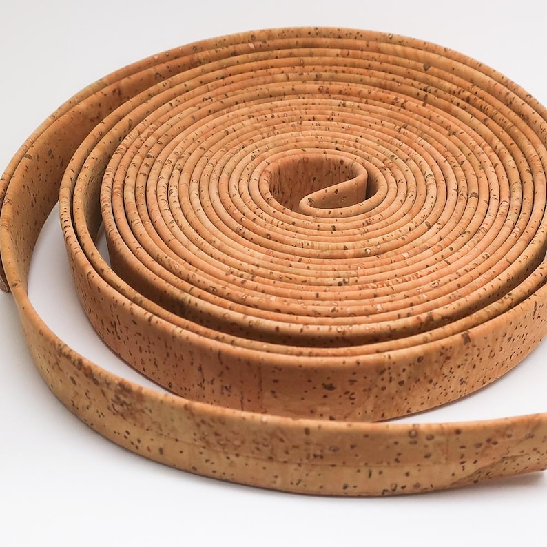 Flat Cork Cord Natural Cork Cord for Jewelry Making Vegan Leather Cord ...