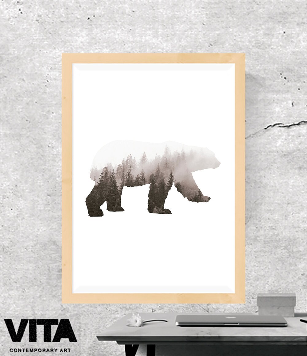 Nursery Wall Art, Bear Print, Animal Photo, Woodland Decor, Printable ...