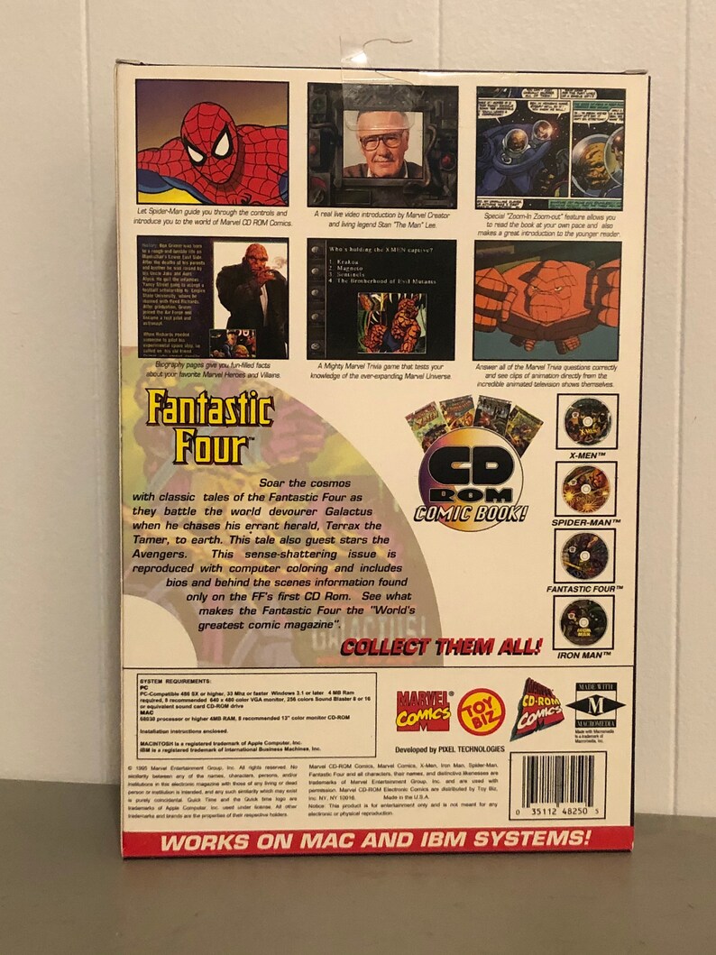 90s Vintage Marvel Cd-rom Comics X-men Fantastic Four - Etsy