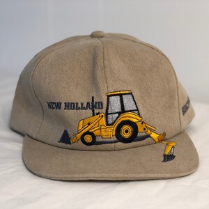 90s New Holland Rock Solid Excavator Vintage Hat Snapback Hat With ...